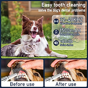 Plaque and Tartar Remover for Dogs and Cats, Pet Dental Scaler with LED Light, Electric Dog Teeth Cleaning Tools 3 Cleaning Mode, Easy to Use and Safe,Black