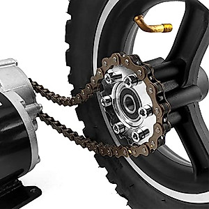 L-faster 10 Inch Off-Road Wheel Dual Drive 350W Geared Motor Chain Kit Reverse Switch for Electric Barrow Trolley Wagon Bike with Reverse (36V 350W Max 8kph)