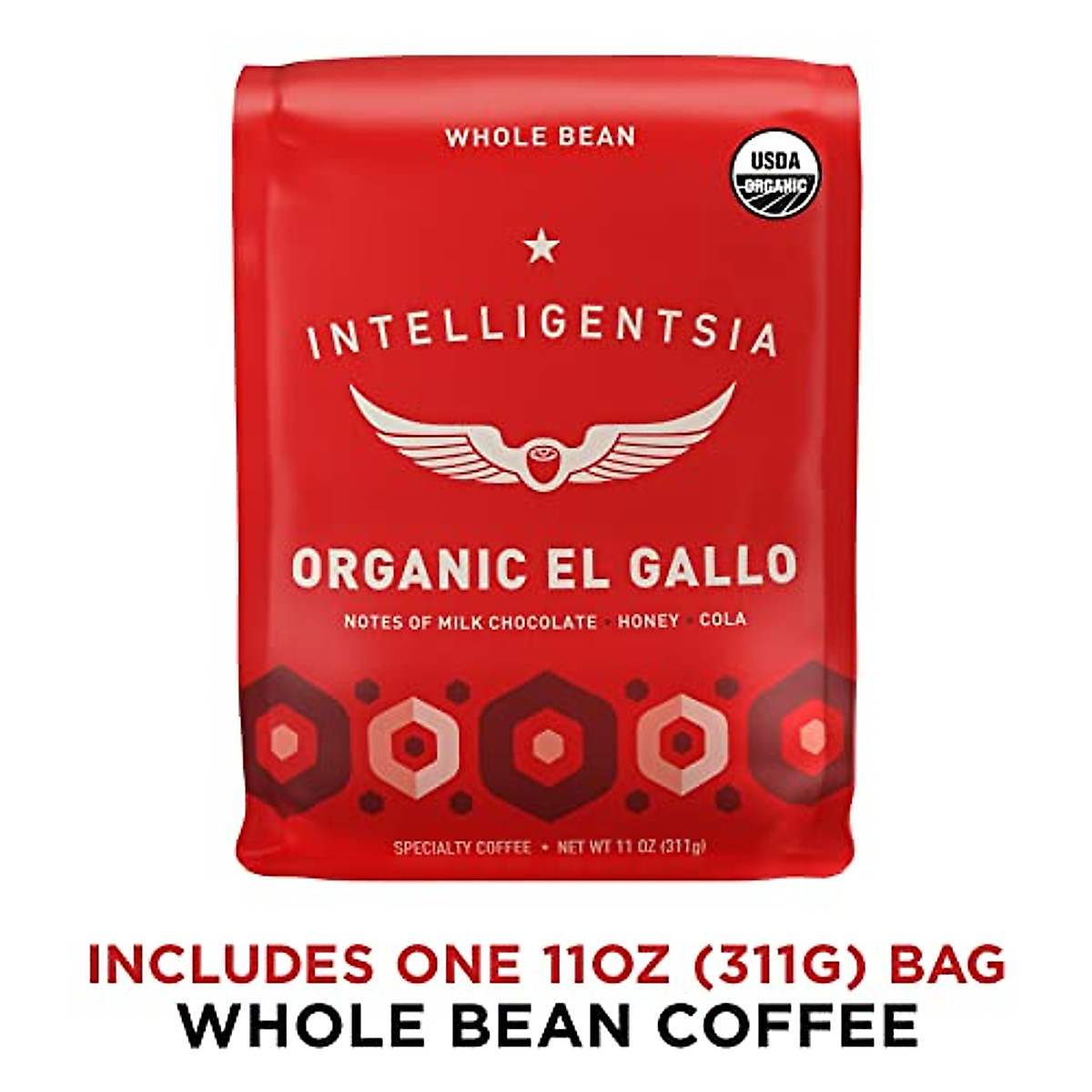 Intelligentsia Coffee, Light Roast Whole Bean Coffee - Organic El Gallo 11 Ounce Bag with Flavor Notes of Milk Chocolate, Honey and Cola