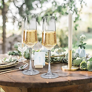 PARACITY Champagne Flutes, Champagne Glasses Set of 6, Elegant 8.5oz Glass Champagne Flutes, Gift for Birthday, Wedding, Christmas, Clear Sparkling Champagne Glasses for Women, Men