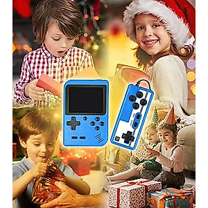 Hikonia Handheld Game Console,Portable Retro Video Game Console with 500 Classical FC Games,3.0 Inches Screen,1020mAh Rechargeable Battery,Support for TV & Two Players,Gift for Kids & Adult(Blue)