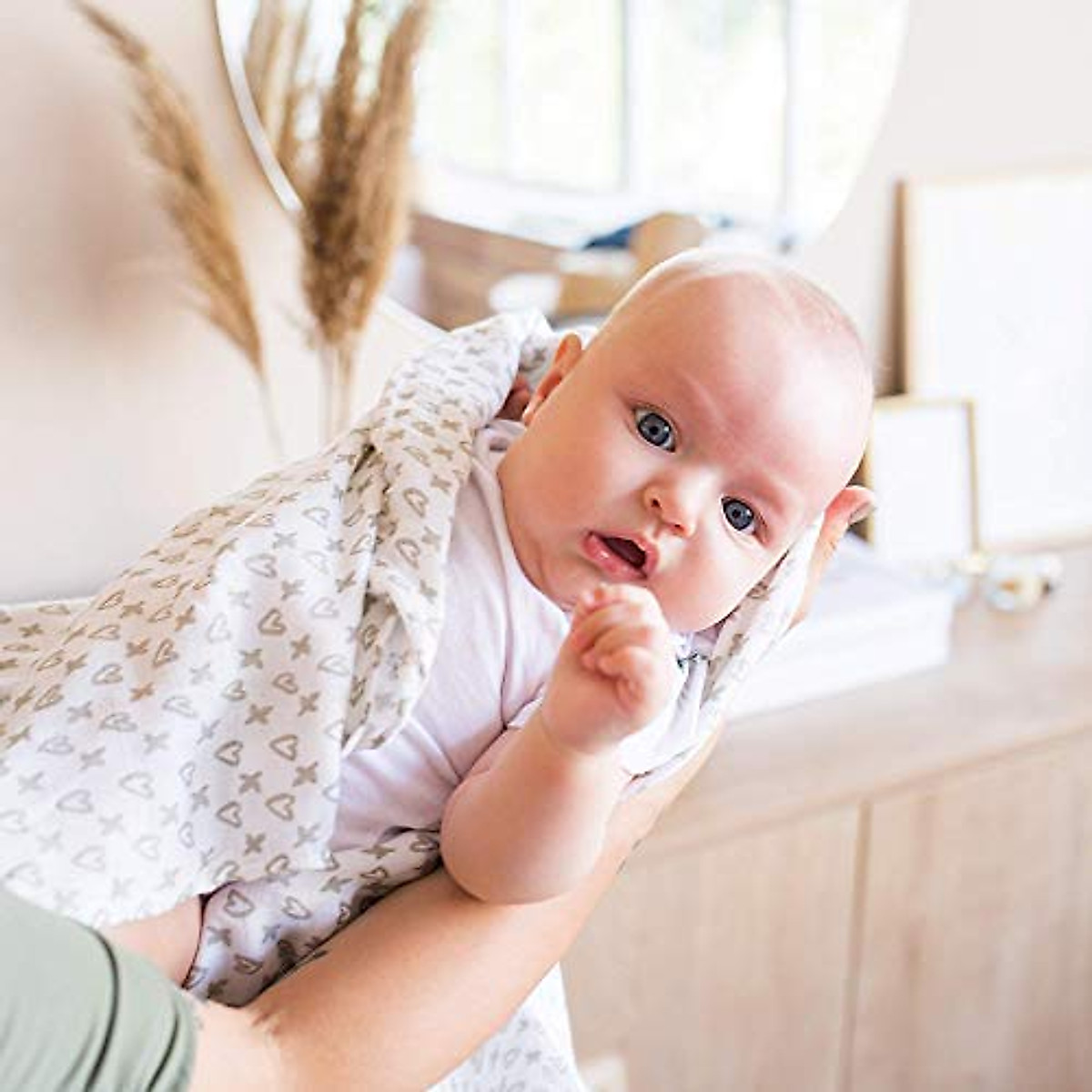 100% Organic Muslin Swaddle Blankets - Breathable, Lightweight, Silky Soft Muslin Baby Swaddle - Large Muslin Blankets Baby Perfect for Newborns and Toddlers - 3 Pack Unisex Neutral Colors