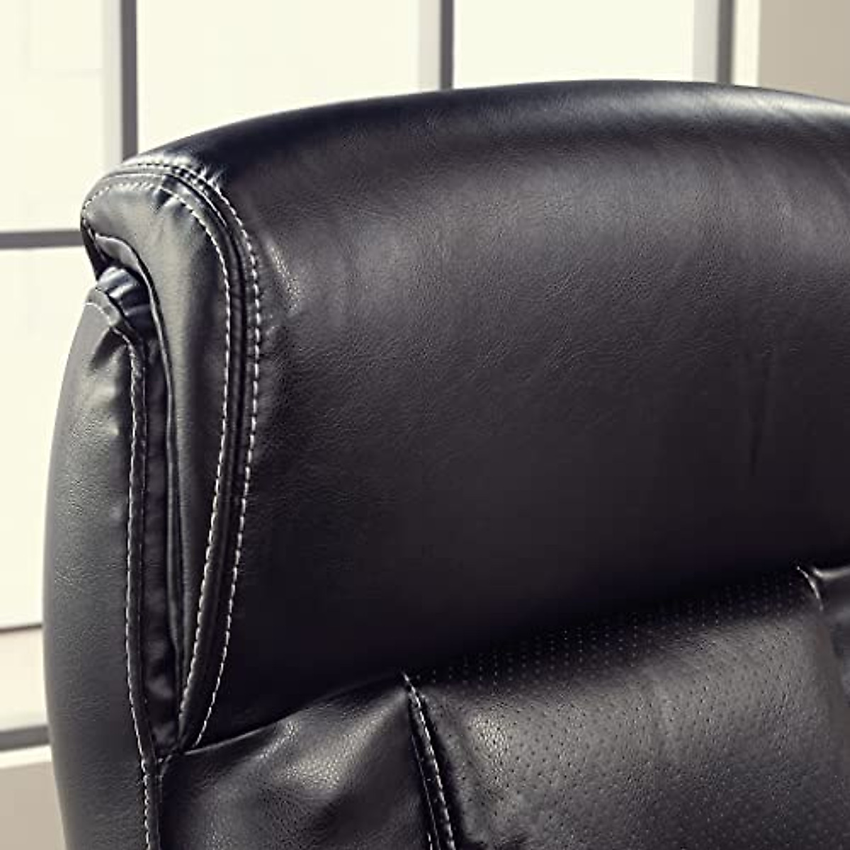 Sauder Gruga Leather Managers Chair, Black finish
