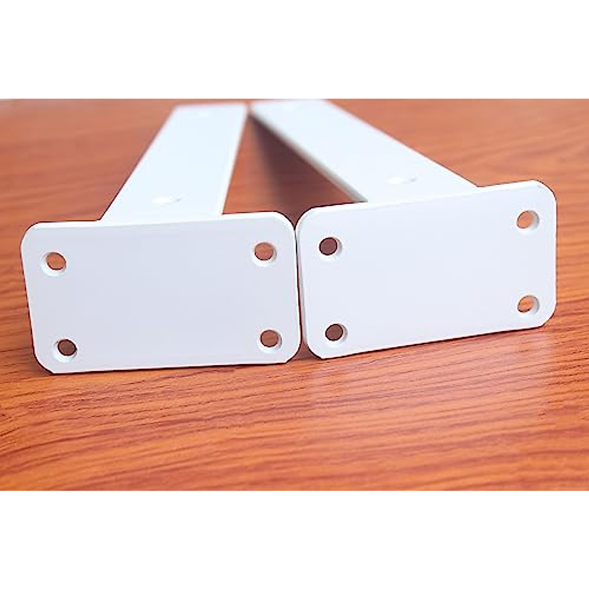 8 Pack - 10 inch White Hidden L Shelf Bracket (1/5 Inch Thicked) Iron Shelf Brackets, Metal Shelf Bracket, Industrial Shelf Bracket, Modern Shelf Bracket, Metal L Brackets for Shelves Support