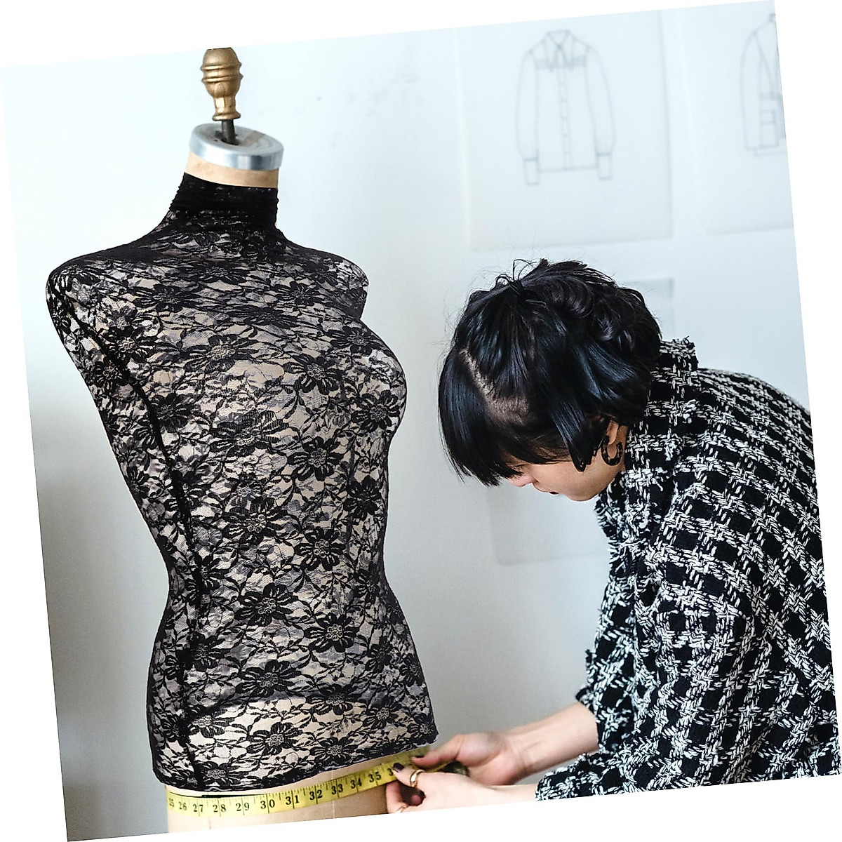 SEWACC 5pcs Model Props Cloth Cover Mannequin Stand Manequin Dress Form Mannequin Torso with Stand Mannequin Accessory Manikin Mannequin Prop The Fabric Body