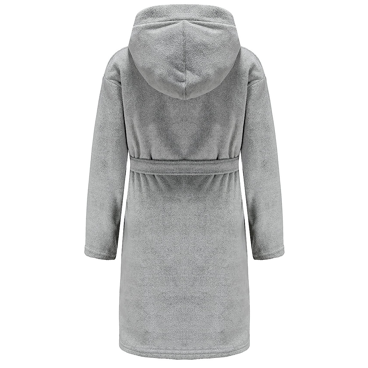 E.W Apparel Kids Boys Girls Hooded Towelling Bathrobe Dressing Gown 100% Cotton Terry Towel Soft Terry Cloth Robe 5-16 Years(Grey,11-12 Years)