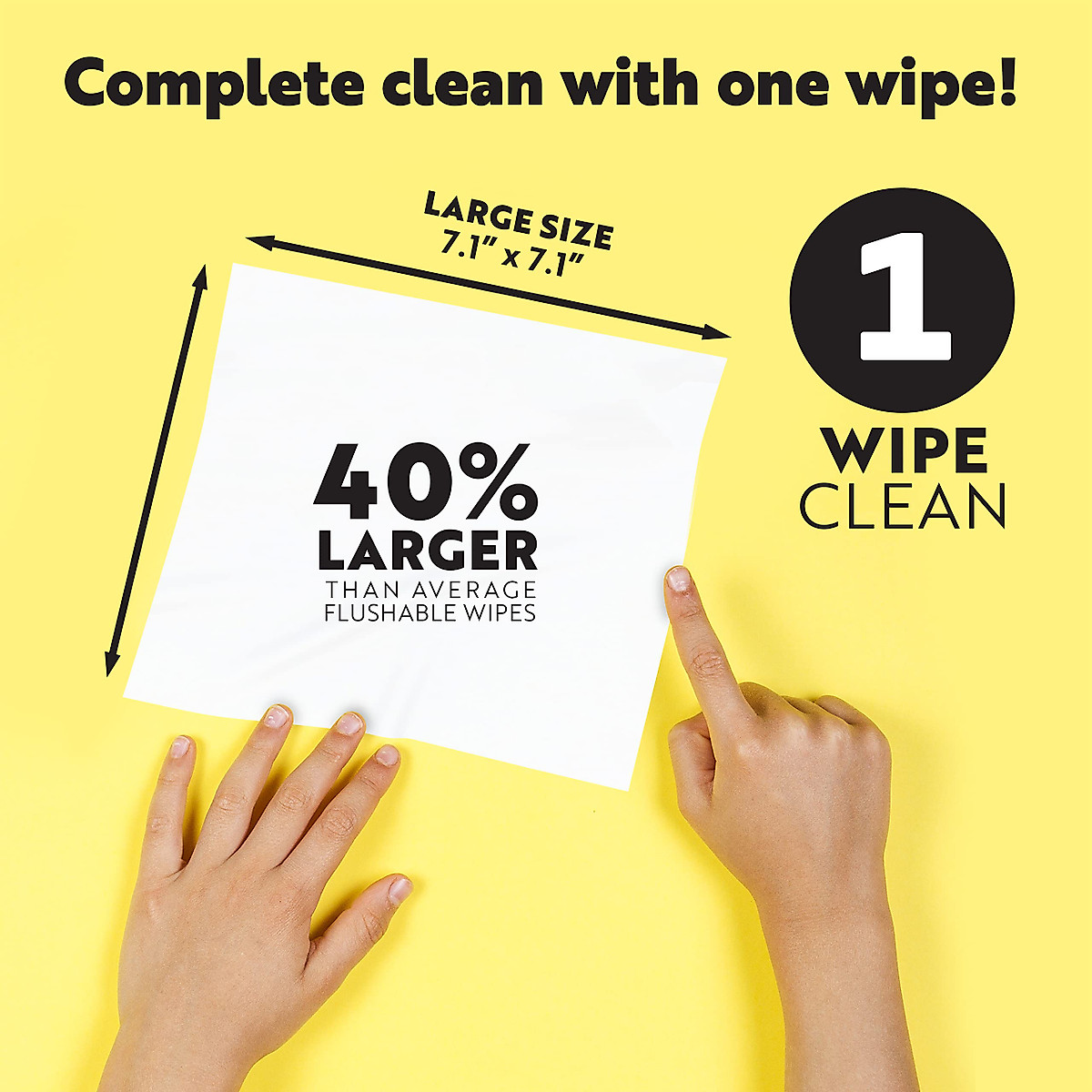 HEROLIFE Flushable & Biodegradable Baby Wipes, PlantBased, Hypoallergenic & FragranceFree, formulated with 99% water and plantderived ingredients ExtraLarge size 7.1” x 7.1” 3 packs of 40 wipes