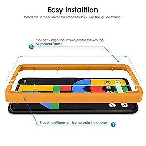 OMOTON [4 Pack] Screen Protector for Google Pixel 4a (Not Fit for 4a 5G), Scratch Resistant/Easy-Install/Bubble Free/Tempered Glass Screen Protector Compatible with Google Pixel 4a