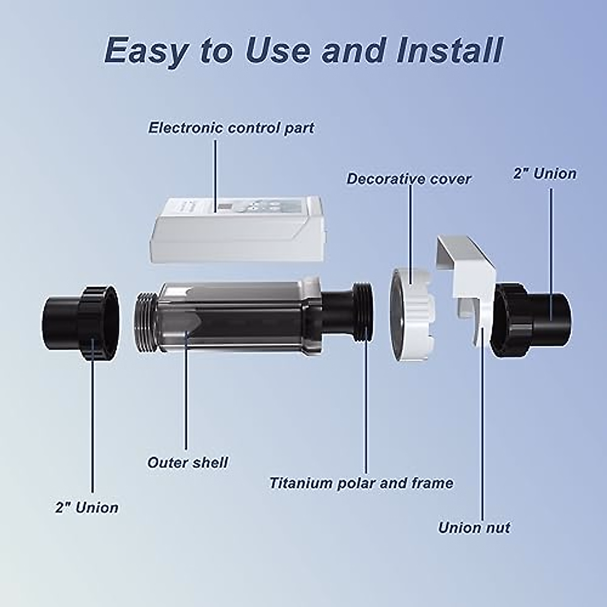 Pomeade Pool Salt Chlorine Generator Up to 25,000 Gallon, Salt Water Pool Chlorination System Replacement for IC20 IntelliChlor Salt Chlorination and W3AQR9 AquaRite Salt Water Chlorination