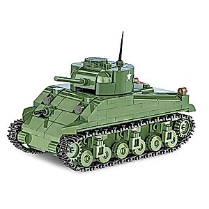 COBI Historical Collection World War II Sherman M4A1 Tank, Green, 1:48 Scale