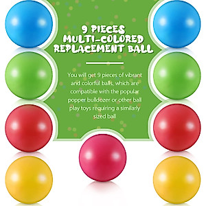 Civaner Multi-Colored Replacement Toy Balls Crush Proof Bulldozer Balls Soft Plastic Air-Filled Ocean Balls for Toddlers 1.75 Inch Balls Toys (9 Pieces)