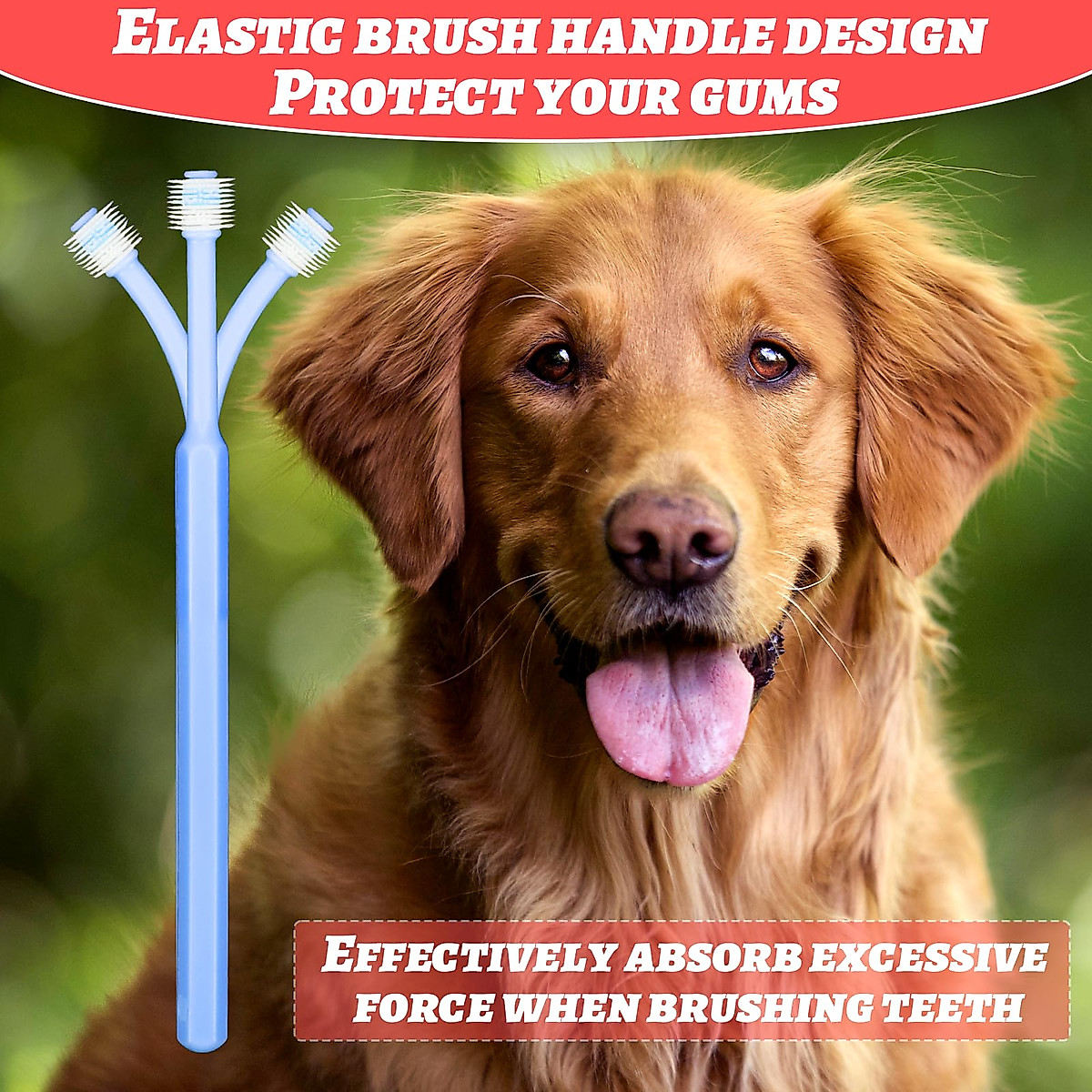 2 Pack Small Dog Toothbrush,360 Degree Silicone Cat Toothbrush Pet Dental Care Dog Oral Hygiene Deep Clean Pet Teeth Cleaning Kit Soft Bristles Friendly to Gums, Easy to Handle, Fresh Breath - Medium
