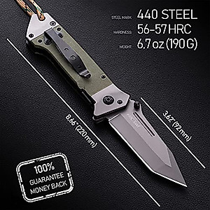 Bundle of 2 Items - Small Pocket Knife - Folding Wallet Knife - Mini Tactical Knife with Money Clip - Cool Dragon Blade Credit Card - Best for Camping Hiking EDC Work Knife Birthday Christmas Gifts