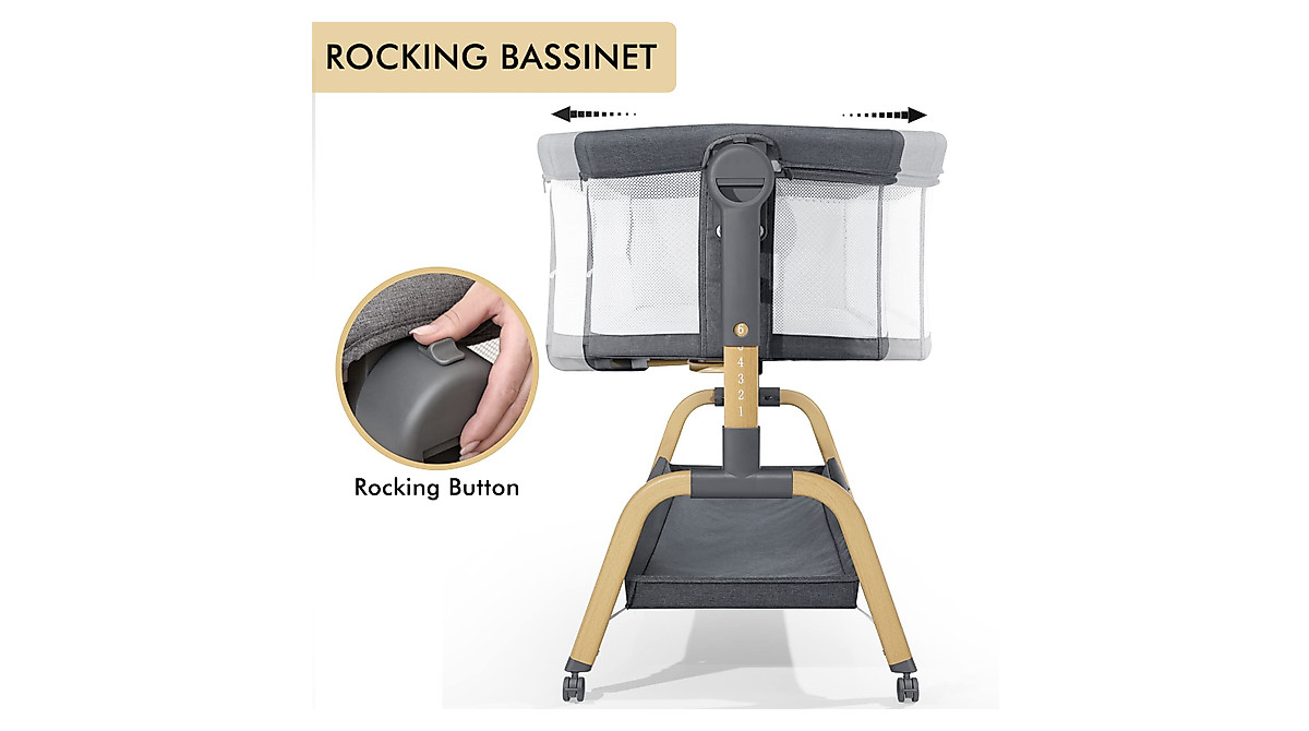 Jimglo 3-in-1 Baby Bassinet - Versatile, Portable & Adjustable