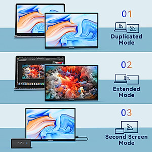 GEEKOM 16 Inch Portable Monitor, 2 USB-C Laptop Extender Screen with Smart Cover & Dual Speaker HDMI IPS HDR Computer Display Ultra-Thin External Gaming Monitor for PC Phone Mac Xbox PS4 Switch