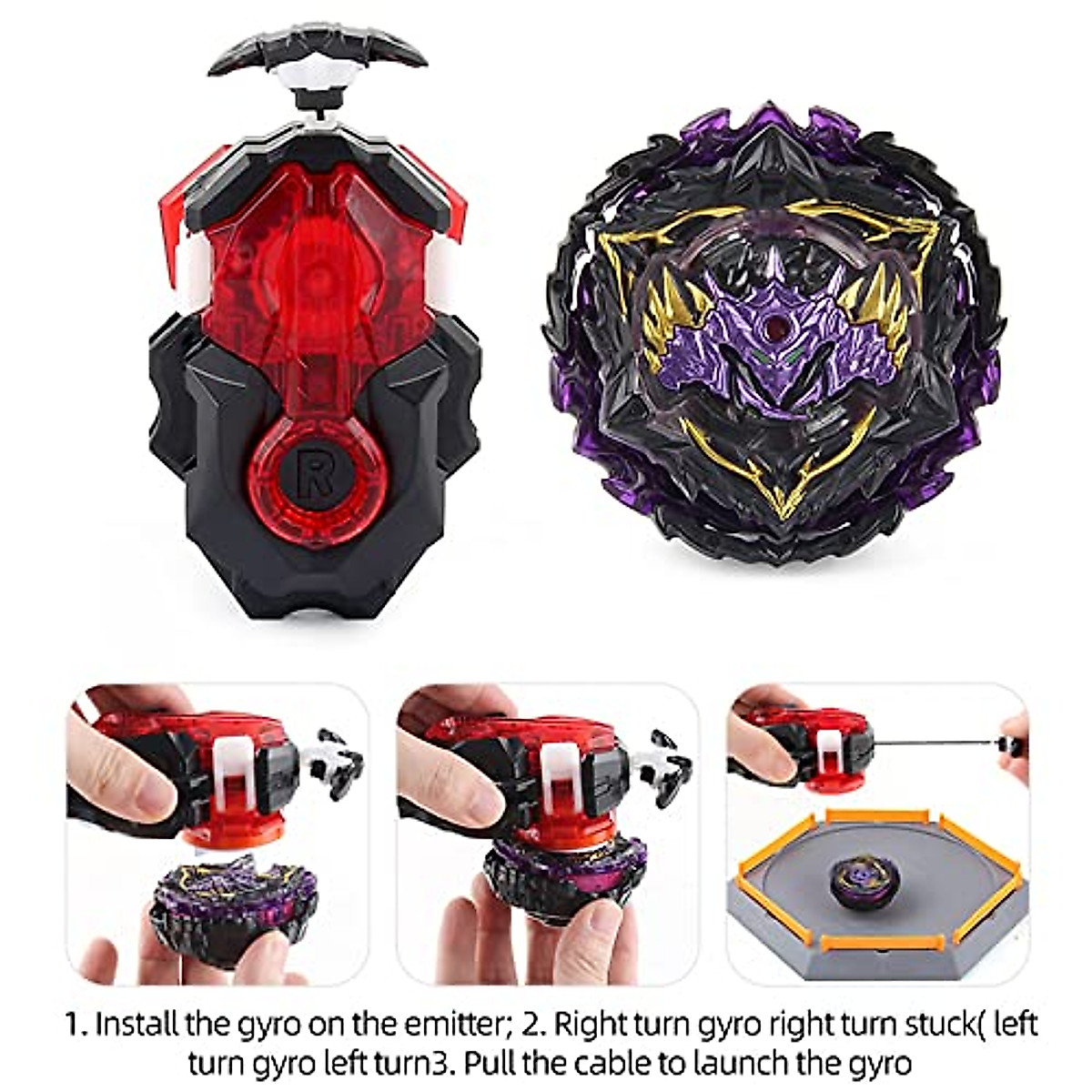 Burst Battle Top Set Itcaoseklu 4 Battling Tops 2 Launchers Blast Gyro Game with Arena, Battling Tops Stadium Gift for Kids Children Boys Ages 6 7 8+