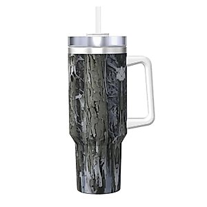 HULIBIN Cold Tree Camouflage Print Double Deck Stainless Steel Travel Coffee Cup With Lid 40 Oz Ice Bully Cup