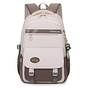 Kawaii Backpack Aesthetic Backpack Backpacks with Cute Pendant, Adorable Shoulder Bag (Brown)