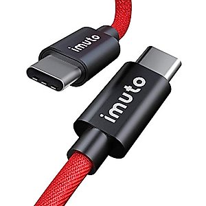 imuto 60W 3A USB Type C Cable, PD QC 3.3ft USB-C to USB C Data Charging Cable, Braided Core Fast Charger Compatible with Samsung Galaxy Note 10, Google Pixel, Huawei Matebook, MacBook/Pro and More