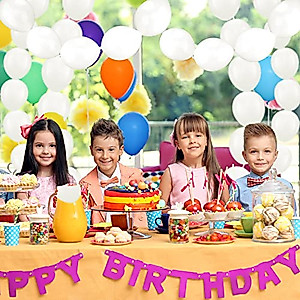 Charnoel 120 Pcs White Link Balloons, 12 Inches and 6 Inches Needle Tail Balloons Quick Linkable Balloon Latex Linking Balloons for Birthday Party Wedding Anniversary Graduation Arch Decorations