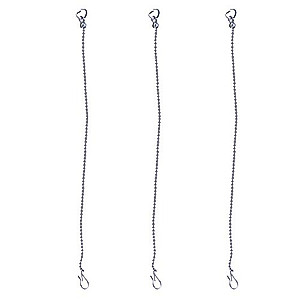 Hibbent 3 Pack Universal Toilet Flapper Chain Replacement Kit,Stainless steel,Including 12-Inch Chain,Hook,Ring