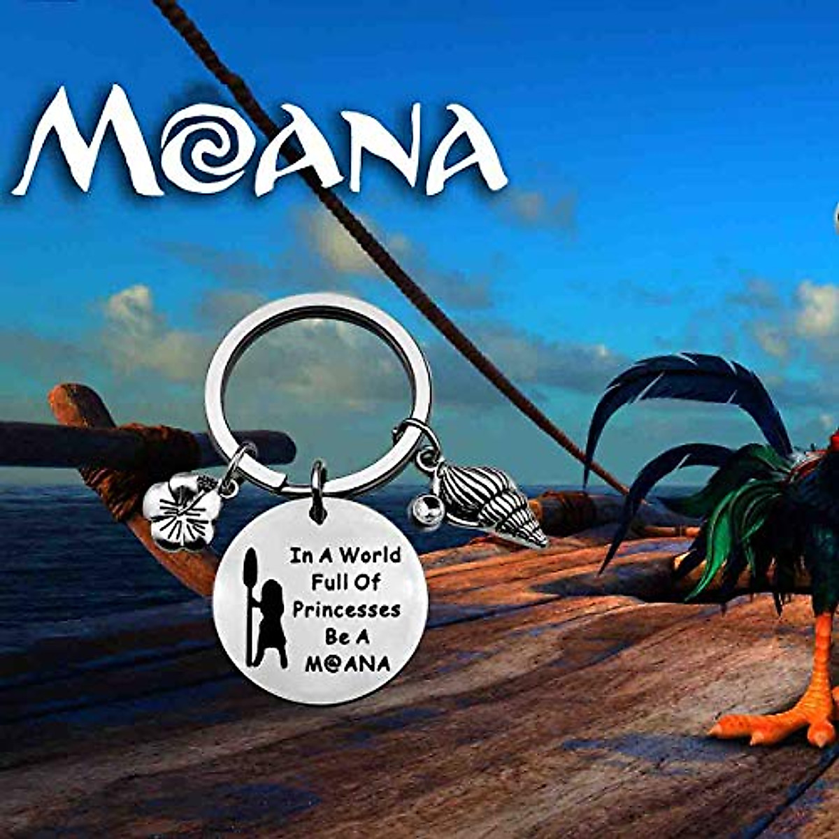 ENSIANTH In A World Full Of Princesses Be A m@ana Keychain Moana Keychain Funny Moana Gift (moana Keychain)