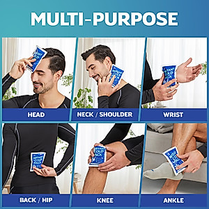 50 Pack Instant Ice Cold Pack (6” x 4.5”) - Disposable Instant Ice Packs for Injuries | Cold Compress Ice Pack for Pain Relief