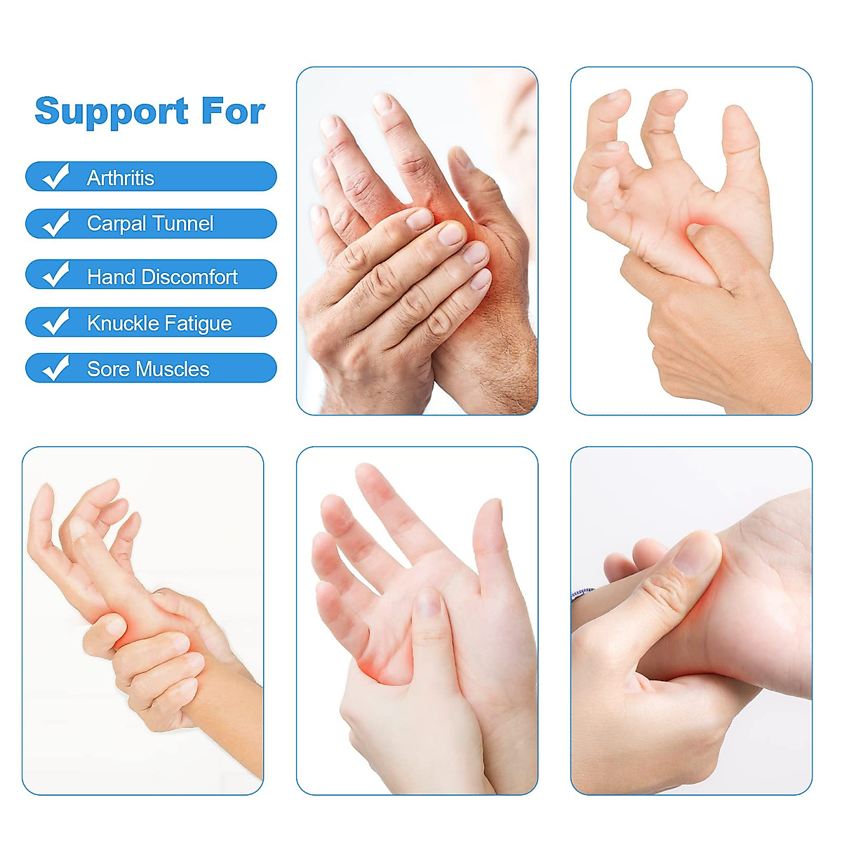 AOOWU Arthritis Gloves for Women Men, Arthritis Pain Relief Gloves Fingerless Gloves Hand Warmers Gloves Carpal Tunnel Rheumatiod Tendonitis Fingerless Hand Thumb Compression Gloves Mother Gifts-L