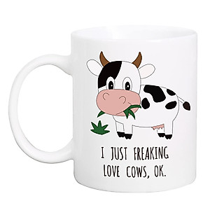 Cute Cow Coffee Mug Birthday Gifts for Women, Friend, Sister, Mothers Day Gifts for Mom Grandma,Girlfriend Birthday, Anniversary, Romantic Gift, Boyfriend or Husband Gift,Valentines Day Gifts for Her
