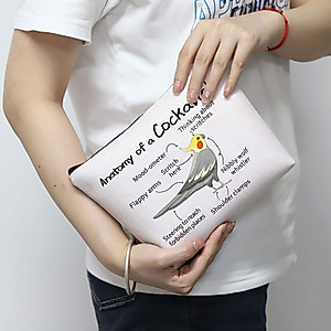 Cockatiel Cosmetic Makeup Bag Cockatiel Lover Gift Anatomy of a Cockatiel Makeup Zipper Pouch for Women Girls (Anatomy of a Cockatiel)