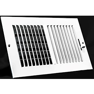 Air Flow Decor 10"x 6" HVAC Vent Cover | 2-Way Steel Air Vent Covers for Wall, Sidewall and Ceiling | Air Supply Register Vents Cover, White (Screws Included) | Outside Dimensions: 11.75" W X 7.75" H