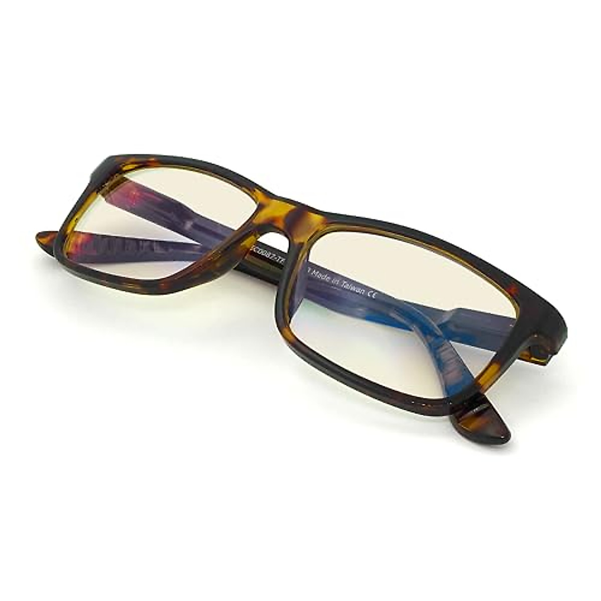 J+S Vision Blue Light Shield Computer/Gaming Glasses - 0.0 Magnification - Anti blue light 100% UV protection - Low Color Distortion Lens, Classic Rectangle Glossy Tortoise Frame