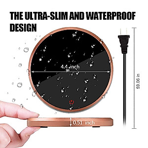 Coffee Mug Warmer - KRGMNHR Smart Coffee Warmer with Auto Shut Off for Home Office Desk Use, Electric Cup Warmer Heating Plate for Cocoa,Tea, Water, Milk, Rose Gold(Upgrade Sleep Mode)