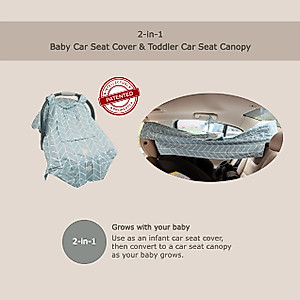 Universal Convertible Car Seat Cover Car Seat Shade Car Seat Sun Shade Visor Extender Car Seat Canopy for Baby and Toddler Car Seat Rear Facing Forward Facing Backseat Sun Shade for Baby