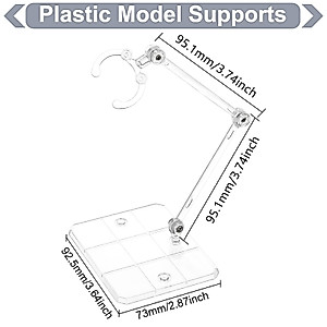 FINGERINSPIRE 8Pcs Action Figure Stand Assembly Action Figure Display Holder Base Doll Model Support Stand for 6 inch Action Figures or Effects Clear 1/144 HG/RG Gundam Figure Model Toy