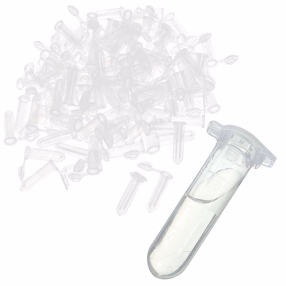 LTKJ 100 PCS 2ml Plastic Vial Tube Graduated Centrifuge Tubes for Sample Storage Container Fragrance Beads Liquid