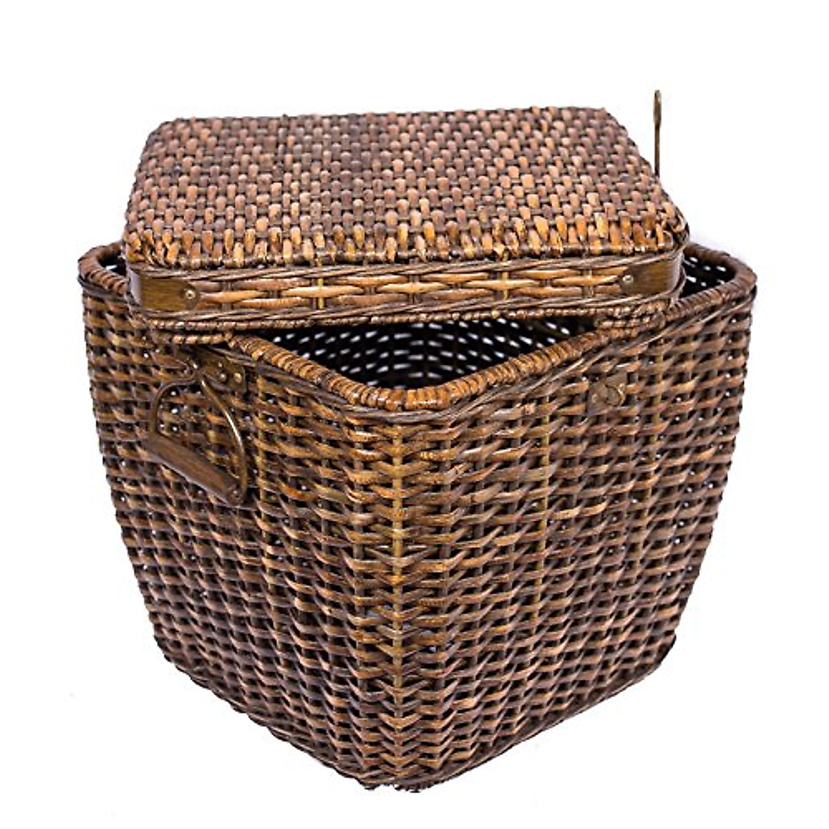 BIRDROCK HOME Rattan Peel Storage Cube with Removable Lid - Spacious Woven Organizer for Shelves - Natural Brown Decorative Cubby for Shoes, Books, Home Decor, and Office - Stylish 16.5 Inch Square