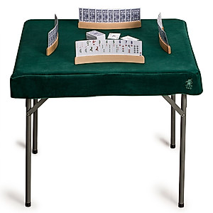 Yellow Mountain Imports Professional Grade Green Square Table Cover - Perfect for Card Games, Mahjong, Dominos, Board Games, Tile Games, and Dominoes - 34.8 x 34.8 Inches (Table Cover only)