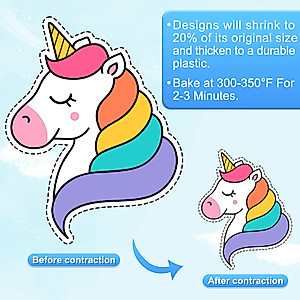 cridoz Shrinky Art Paper, 18Pcs Shrink Paper Sheets Shrink Plastic Film for Keychains and Creative Art Craft Marking