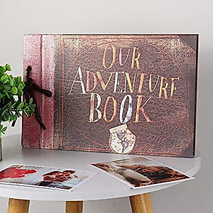 RECUTMS Our Adventure Book Scrapbook Pixar Up Handmade DIY Family Photo Album Expandable 11.6x7.5 Inches 80 Pages with Storage Box DIY Accessories Kit