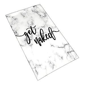 AIYOOLER Marble Bath Towels Set of 2 White Grey Marble Texture Get Naked Hand Towels for Bathroom,Decorative Kitchen Dish Guest Towel Soft Absorbent Small Bath Hand Towel for Spa,Gym,Yoga 28x16 in