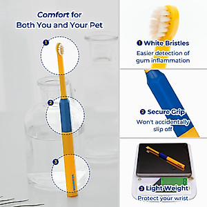 PETHROOM] Dental Micro Fiber Toothbrush for Pet | Small Dogs and Cats Teeth Brushing Cleaning Tooth Care | Soft Bristle Cleaning Toothbrush for Dog Puppy Cat (Extra Small)