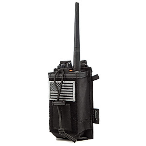 2 Pack Tactical Radio Holder Radio Case Molle Radio Holster Military Heavy Duty Radios Pouch Bag for Two Ways Walkie Talkies Adjustable Storage with 3 Pack Patch