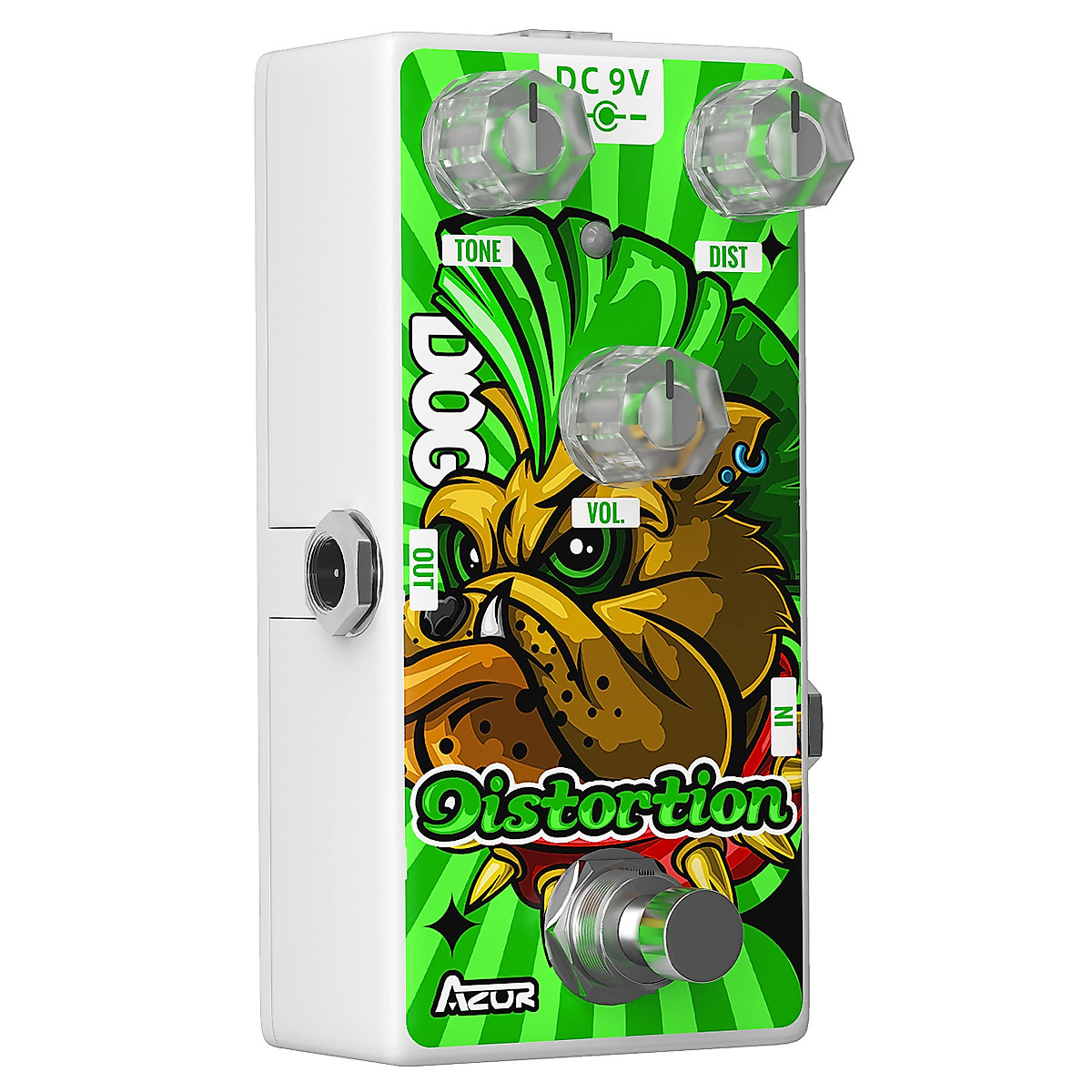 AZOR Distortion Guitar Pedal Rich Overtones Dog Distortion Analog Effect Pedal for Electric Guitar True Bypass AP507