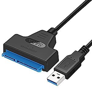 ULXUUUN SATA to USB Cable, USB 3.0 to SATA III Hard Drive Adapter Compatible for 2.5-Inch HDD & SSD, Support UASP