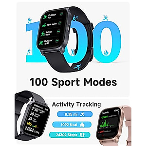 TOOBUR Smart Watch for Men Women, Answer/Make Calls, Alexa Built-in, Fitness Tracker, Heart Rate/Sleep Tracker/100 Sports/IP68 Waterproof, Smartwatch Compatible Android iOS