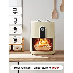 SMARTAKE Air Fryer Liners, 120 PCS Air Fryer Disposable Paper Liner, 6.1" Square Airfryer Basket Parchment Paper Liners, Non-Stick Oil-Proof for Frying Baking Roasting Oven, Fit 2-3 QT, Unbleached