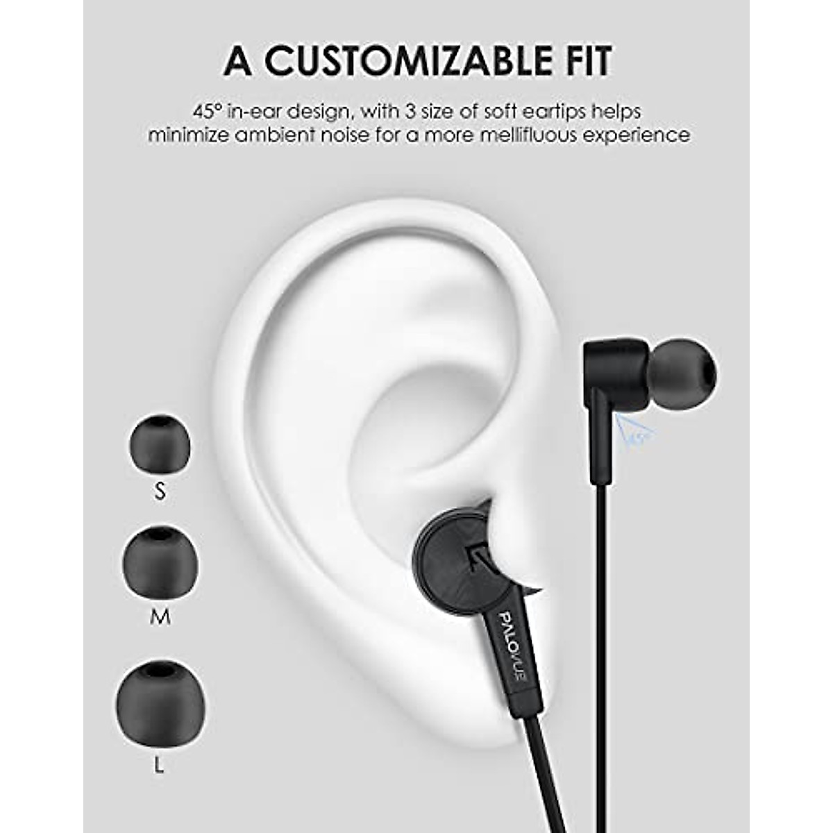 PALOVUE USB Type C Headphones in Ear Earphones Earbuds with Mic and Volume Control Compatible for Google Pixel Samsung Oneplus Huawei Sony MacBook SoundFlow