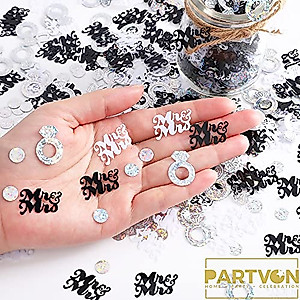 Wedding Party Table Confetti– 1.5 OZ | Mr and Mrs Diamond Ring Confetti for Wedding Shower Engagement Party Decorations I Wedding Cake Table Decor Supplies