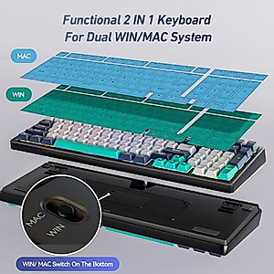 EarlyLit Hot-Swappable Mechanical Keyboard, Wired Gaming Keyboard with Numeric Pad,Quiet Gasket and Red Switches,Programmable RGB Backlit, Compact 98Keys Computer Keyboard for PC Mac Xbox Gamer
